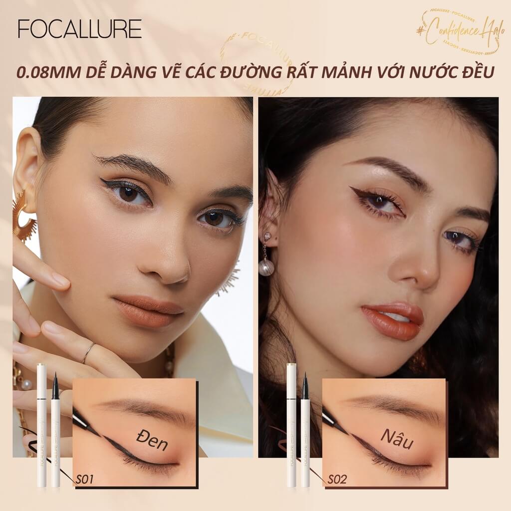 Bút kẻ mắt Focallure dạng lỏng chống thấm nước nhanh khô 0.6g