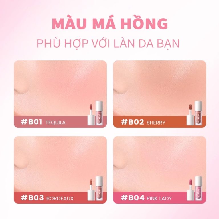 Má hồng dạng kem Focallure Hangover Red Wine 4 màu đẹp tự nhiên 5g